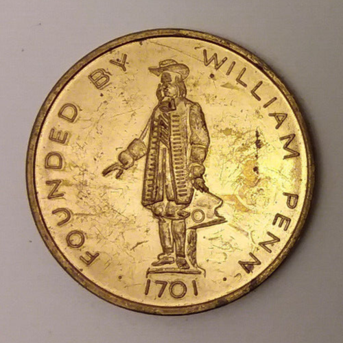 William Penn 1701 Philadelphia Pennsylvania Souvenir Medal Token 28mm ...