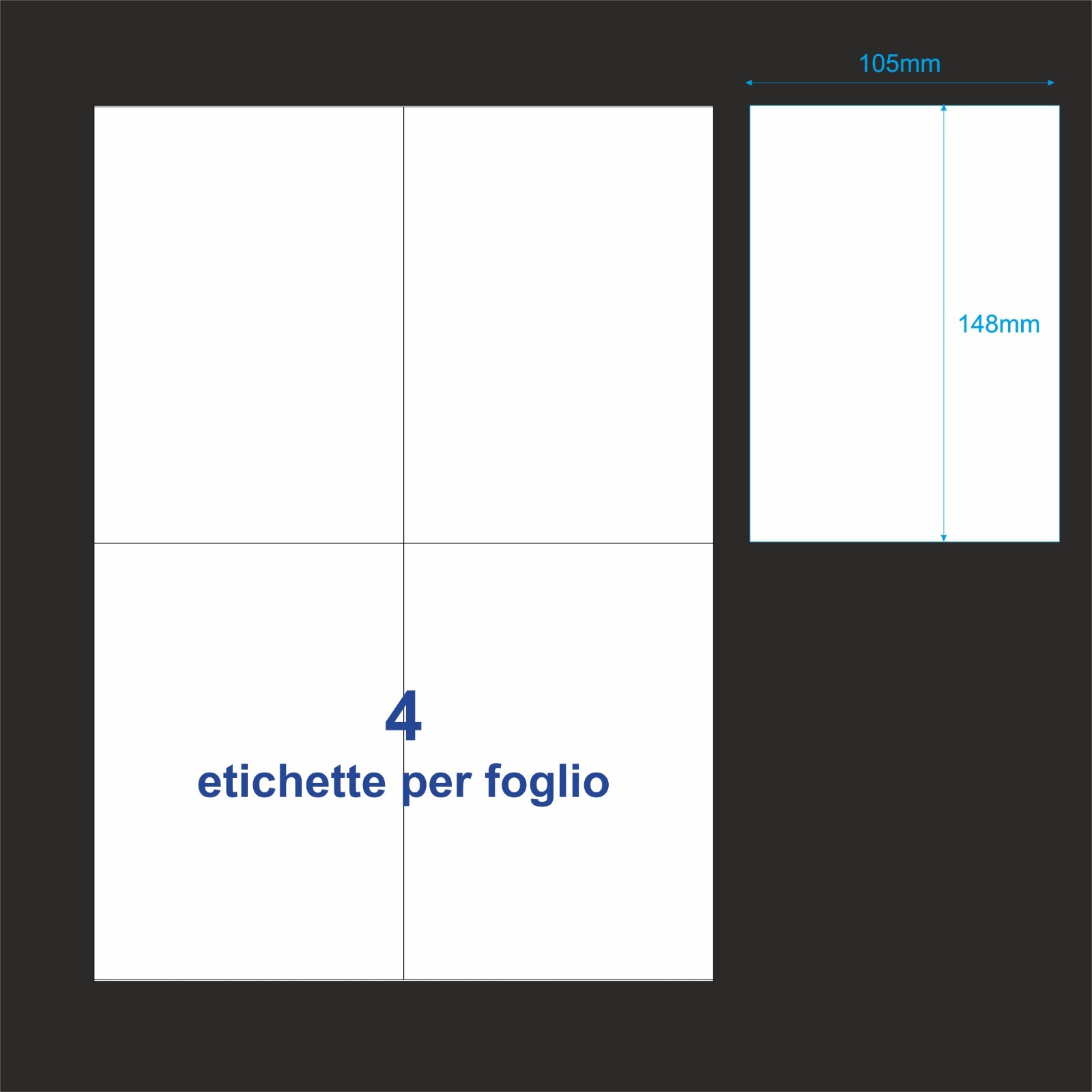 Etichette autoadesive formato A4 scatola 100 fogli vari formati ...