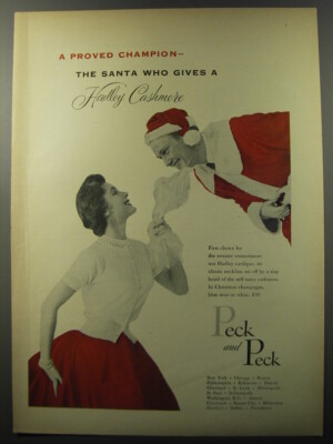 1953 Peck and Peck Hadley Cashmeres Ad - A proved champion - the Santa ...