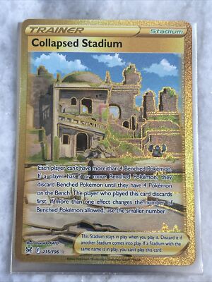 Collapsed Stadium 215/196 Secret Golden Rare Lost Origin Pokemon Card ...