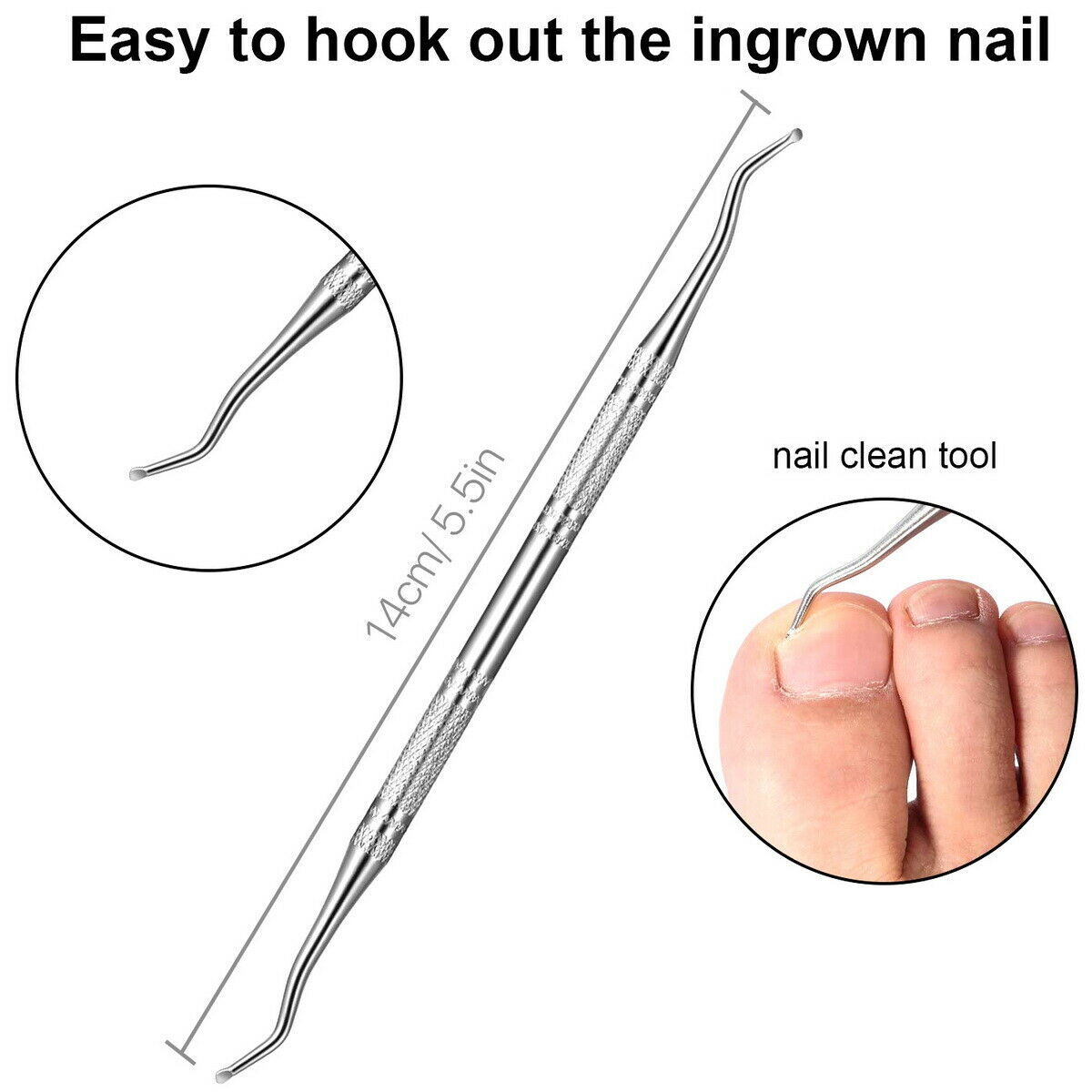 6pcs Professional Pedicure Tools Kit For Ingrown Toenail Toe Nail