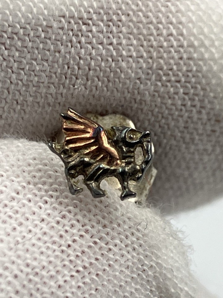 Clogau Welsh Dragon Earrings Sterling Silver and 9ct Rare Welsh Gold 0 ...
