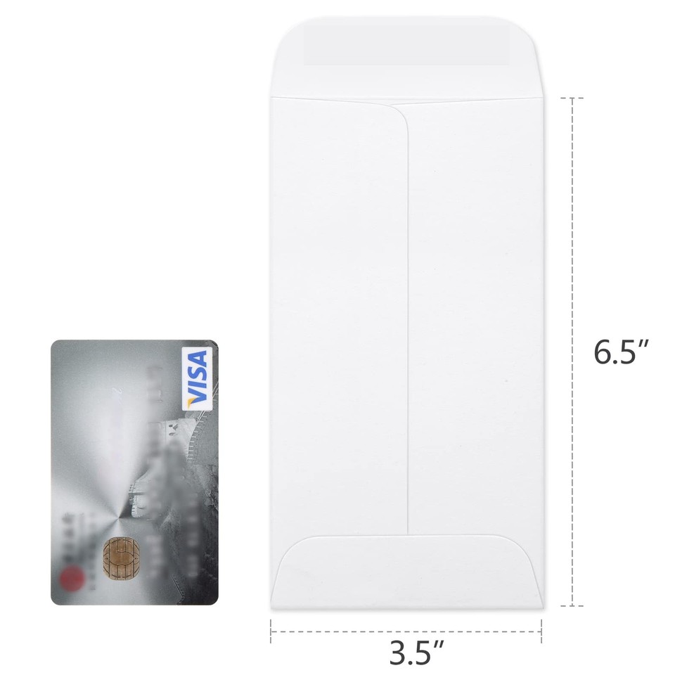 3.5x6.5 Money Envelopes, White Kraft #7 Coin Envelopes, Small Parts ...