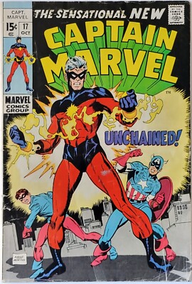 Captain Marvel #17 (1969) Vintage Silver Age Key Comic, Debut of New ...