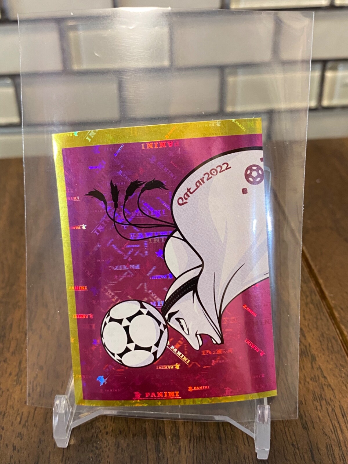2022 Panini FIFA World Cup Qatar Gold Foil Mascot TOP Laeeb Sticker FWC ...