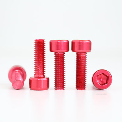 M5 x 15mm Bolts Aluminium Red Anodised 20mm Red Bolts Red Screws M5 Cap ...