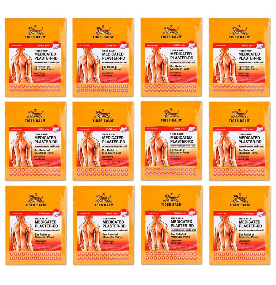 TIGER BALM Medicated Plaster Warm Patch Relief Muscle Pain Stiff Neck ...