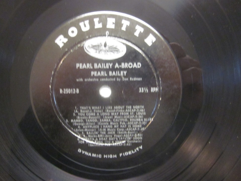 1957 1st ed Pearl Bailey "A Broad" silver-on-black mono Roulette #R ...