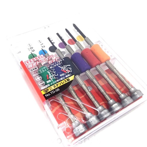 VESSEL Precision Screwdriver 6set ( phillips x 2 / flathead x 4 ) TD-56 ...