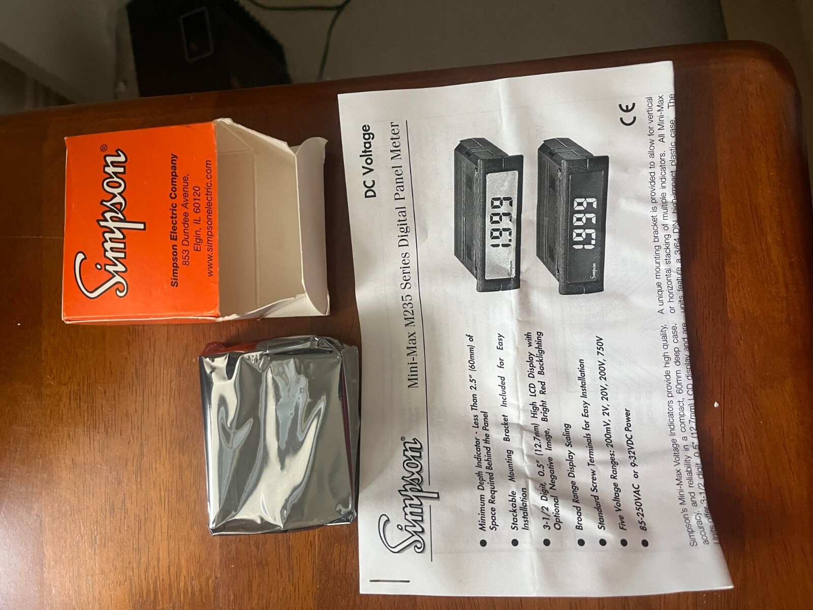 Simpson Electric M235-Series Mini DC Voltage Digital Panel Meter ...