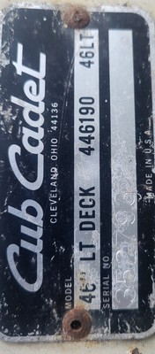 Cub Cadet 1715 446190 46" Mower Cutting Deck Assy MTD 1720 1730 1415 ...