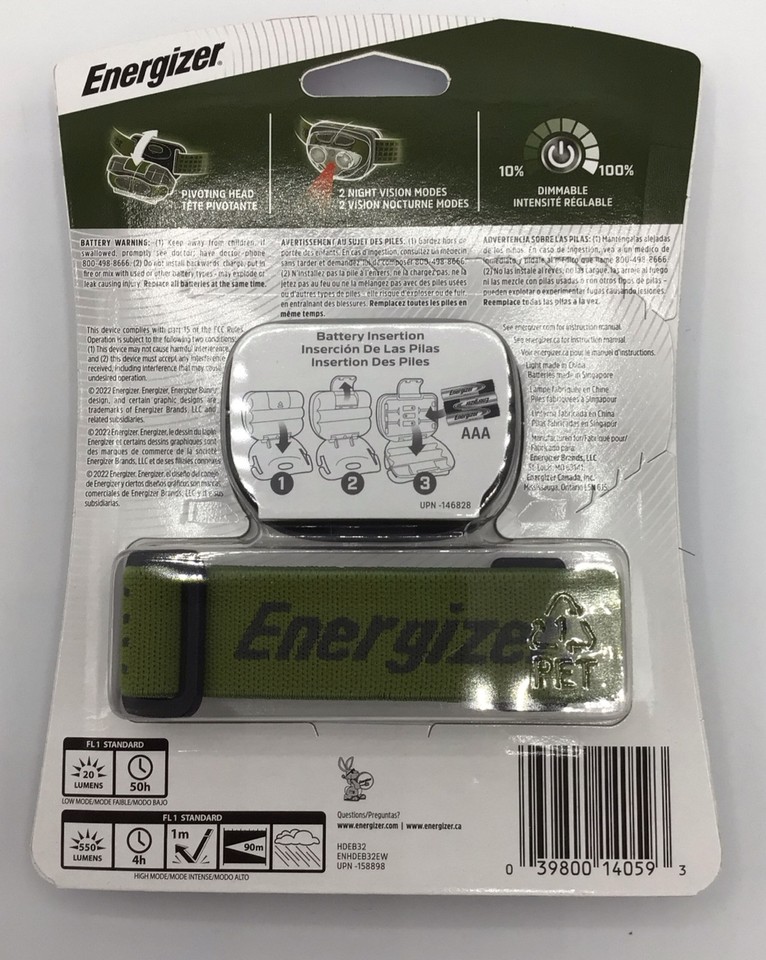 Energizer Extreme Headlamp 550 Lumens 7 Mode | eBay