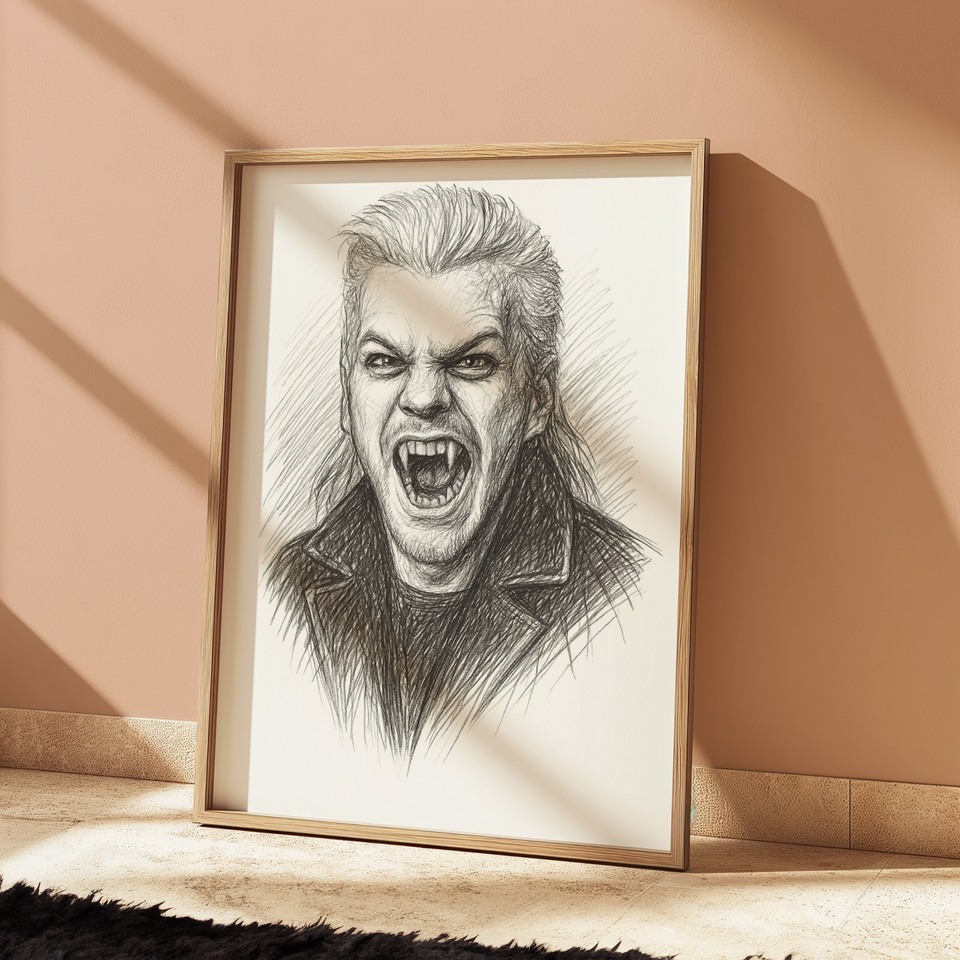 THE LOST BOYS DAVID VAMPIRE DRAWING PRINT SKETCH 8" x 10" HORROR MOVIE ...