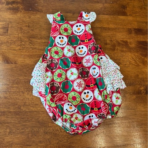 Christmas Donut RicRac Ruffles bubble ruffle snowman size 3T | eBay