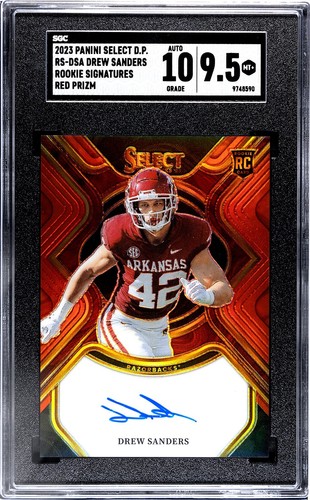 2023 Panini Select Draft Drew Sanders RED PRIZM SGC 9.5 w/10 AUTO RC | eBay