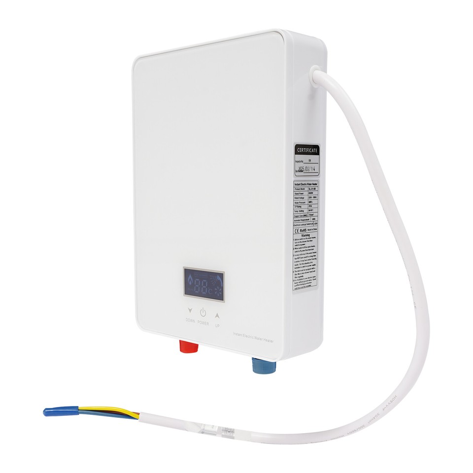 220V 6000W Instantaneous Water Heater with Shower Head for Quick Hot ...