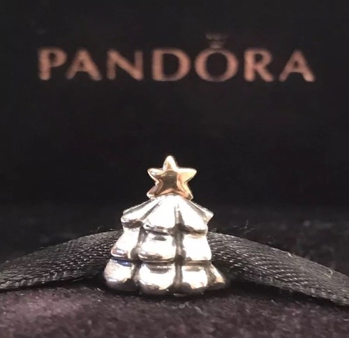 Authentic Pandora Christmas Tree Charm Sterling Silver & 14K Retired ...