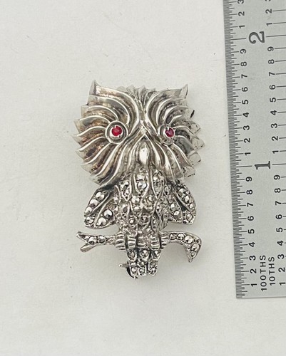 Vintage Sterling Silver Germany Marcasite Owl Pin Brooch S & F | eBay