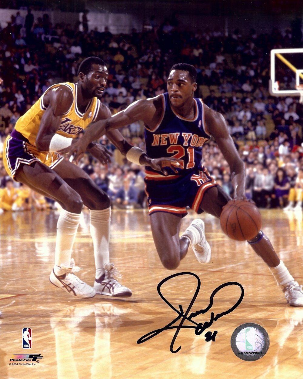 Gerald Wilkins Signed Autographed 8X10 Photo Knicks Driving vs. Lakers ...