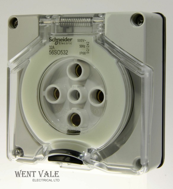 Schneider Waterproof Module Ip66 5 Pin Socket 32a Power Plug Outlet 3 ...
