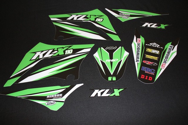 Kawasaki KLX 110 2010-2019 MX Graphics Kit Decals Sticker Kit Stickers ...