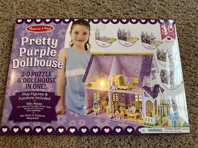 Melissa & Doug Pretty Purple Dollhouse 3-D Puzzle and dollhouse 100 ...