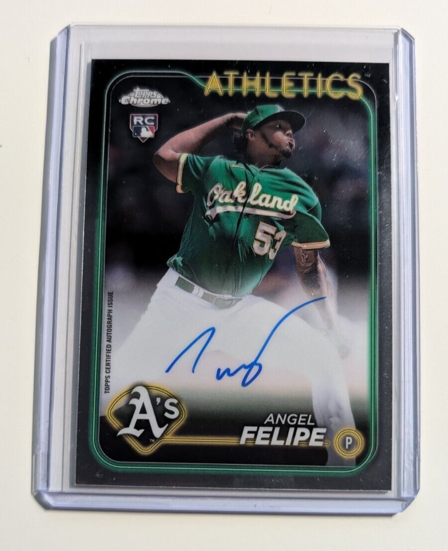 2024 Topps Chrome Angel Felipe (RC) Rookie Card Autograph Oakland ...