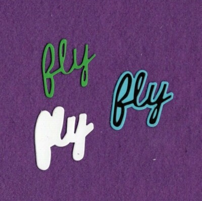 FLY word with background die cuts scrapbook cards | eBay
