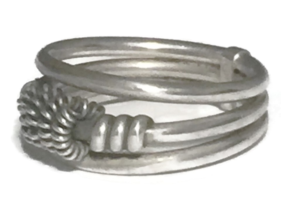 Vintage Rope Chain Band Sterling Silver Southwest Thumb Ring BoHo Size ...