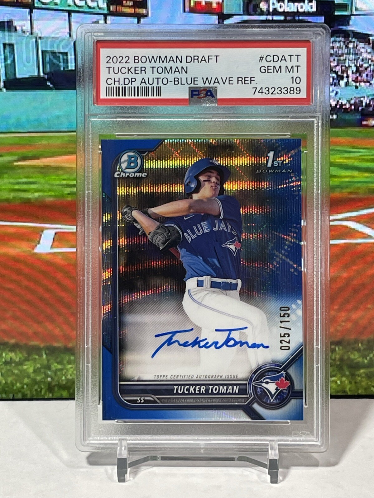 2022 Bowman Draft Tucker Toman True Blue Wave Auto /150 PSA 10 Blue ...
