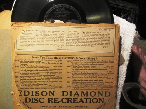 Scandinavian EDISON DIAMOND DISC 1917 Marie SUNDELIUS Vallåt - Fjorton ...