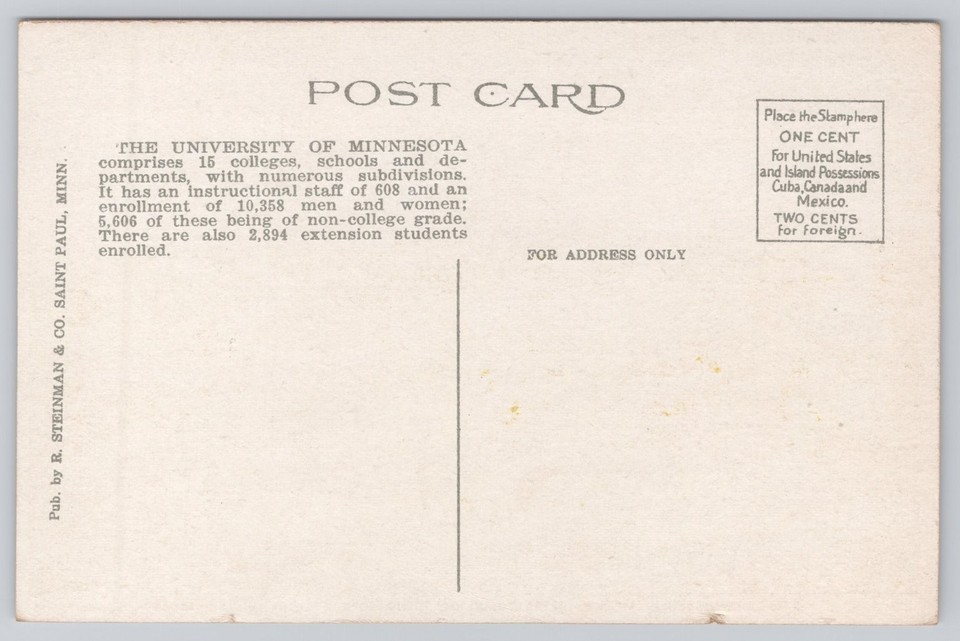 Vintage University of Minnesota Engineering Buildings Postcard ...