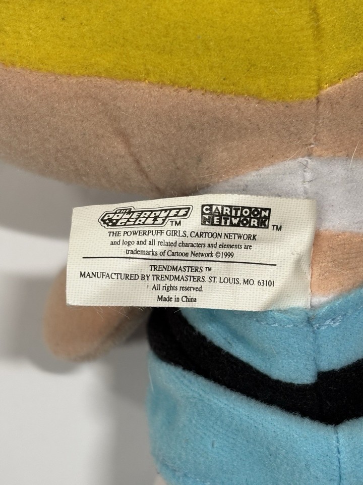 Vintage 1999 Powerpuff Girls Bubbles Blonde Blue Cartoon Network Plush ...
