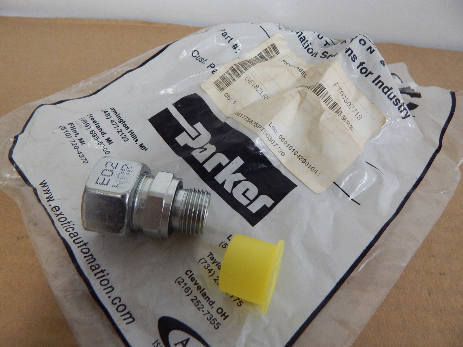 Parker GE18ZLREDCF Ermeto DIN Male Stud High Pressure Hydraulic Tube ...
