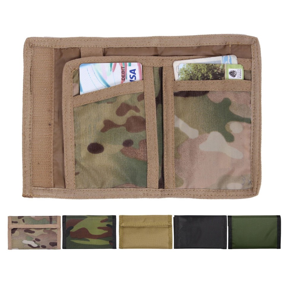 Tactical Camo Bifold Wallet Nylon Army Commando Military Camouflage Bi ...