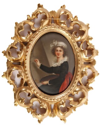 Exceptional Italian Porcelain Plaque Elizabeth Vigee LeBrun Portrait ...