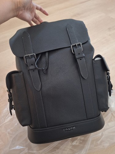 NWT Coach Men's Hudson Backpack Pebble leather Gunmetal Black New $694 ...