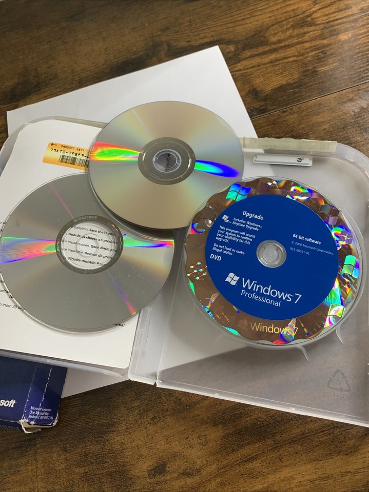 Microsoft Windows 7 Professional Upgrade 32 & 64 Bit DVDs RETAIL BOX ...