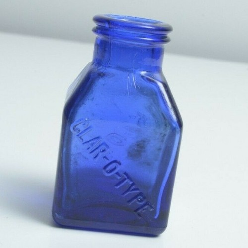 Vintage Cobalt Blue Bottle Clar-O-Type | eBay