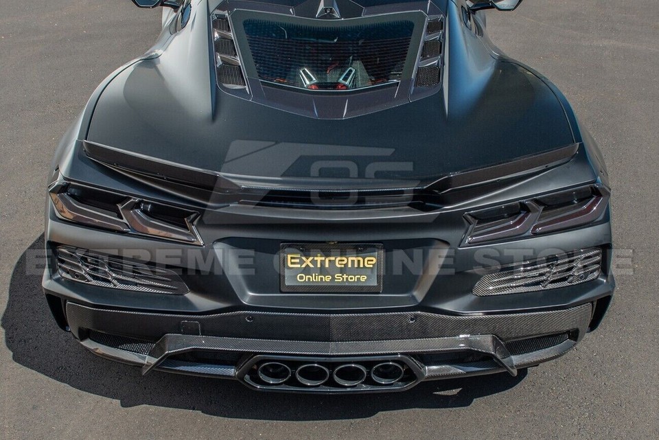 CARBON FIBER Rear Diffuser For 23-Up Corvette C8 Z06 GM Factory Bumper ...
