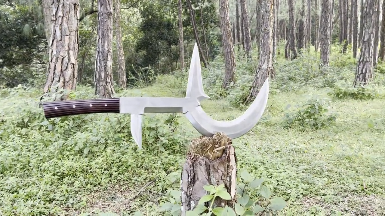 Hunga Munga African Mambele Knife Carbon Steel Blade with Sheath ...