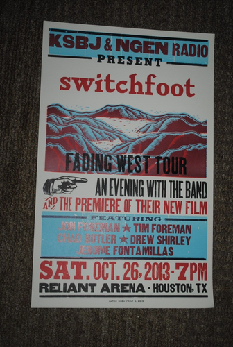 Switchfoot "Fading West" concert poster, 2013, Houston, 13x21 ...
