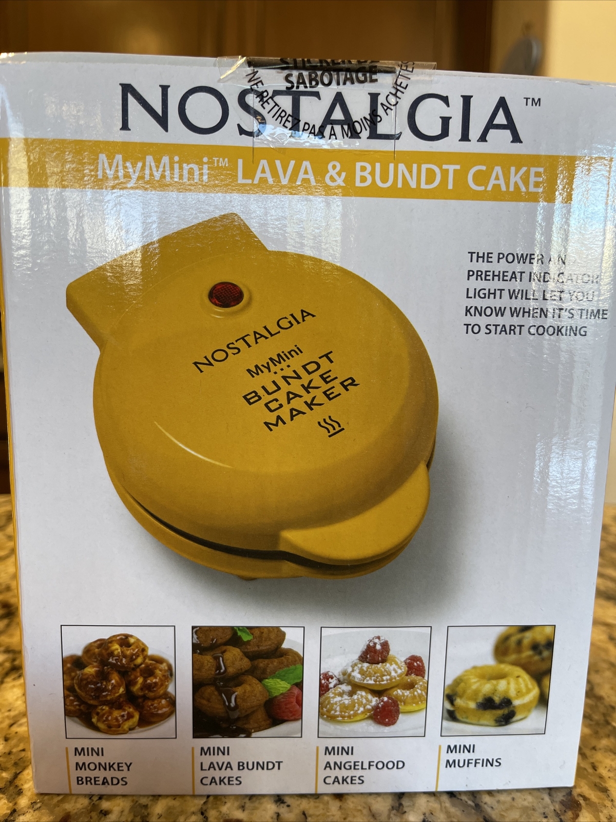 Nostalgia My Mini Lava Donut Muffin And Bundt Cake Maker Yellow NEW IN ...