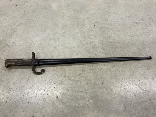 Antique French St. Etienne M1874 Gras Rifle Bayonet And Scabbard Made 1879