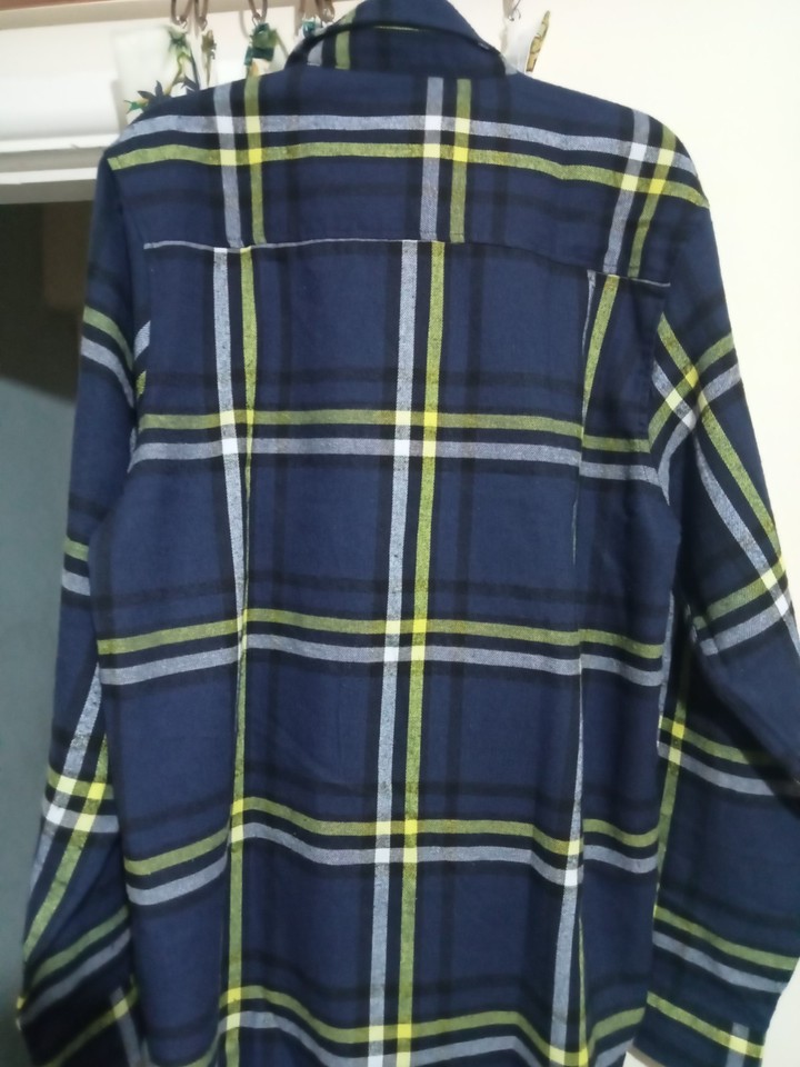 brave soul cotton flannel blue yellow black check size large bnwt | eBay UK