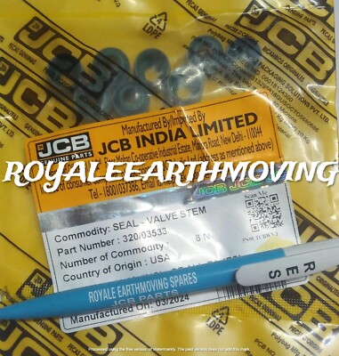 GENUINE JCB SEAL VALVE STEM - 8 PCS. (PART# 320/03533 320/03533 A) | eBay