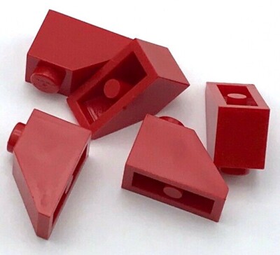 Lego 5 New Red Slope 45 2 x 1 Sloped Pieces | eBay