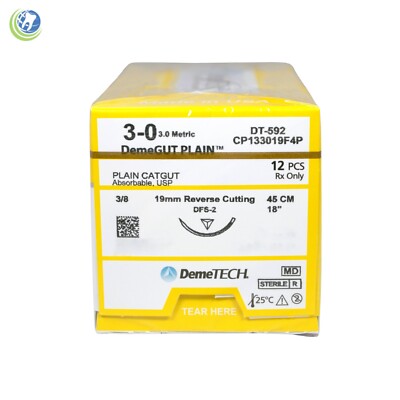Dental Surgical Suture 3-0 Metric plain Catgut Absorbable USP 12/pack ...