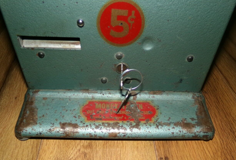 Antique VTG 1930s Harmon Pencil Dispenser 5 Cent Coin Operated Vending ...