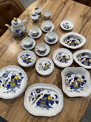 32 Piece Set Dinnerware By Spode Blue Bird Pattern | eBay